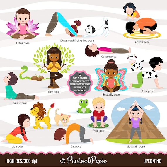Yoga Poses For Kids Clip Art