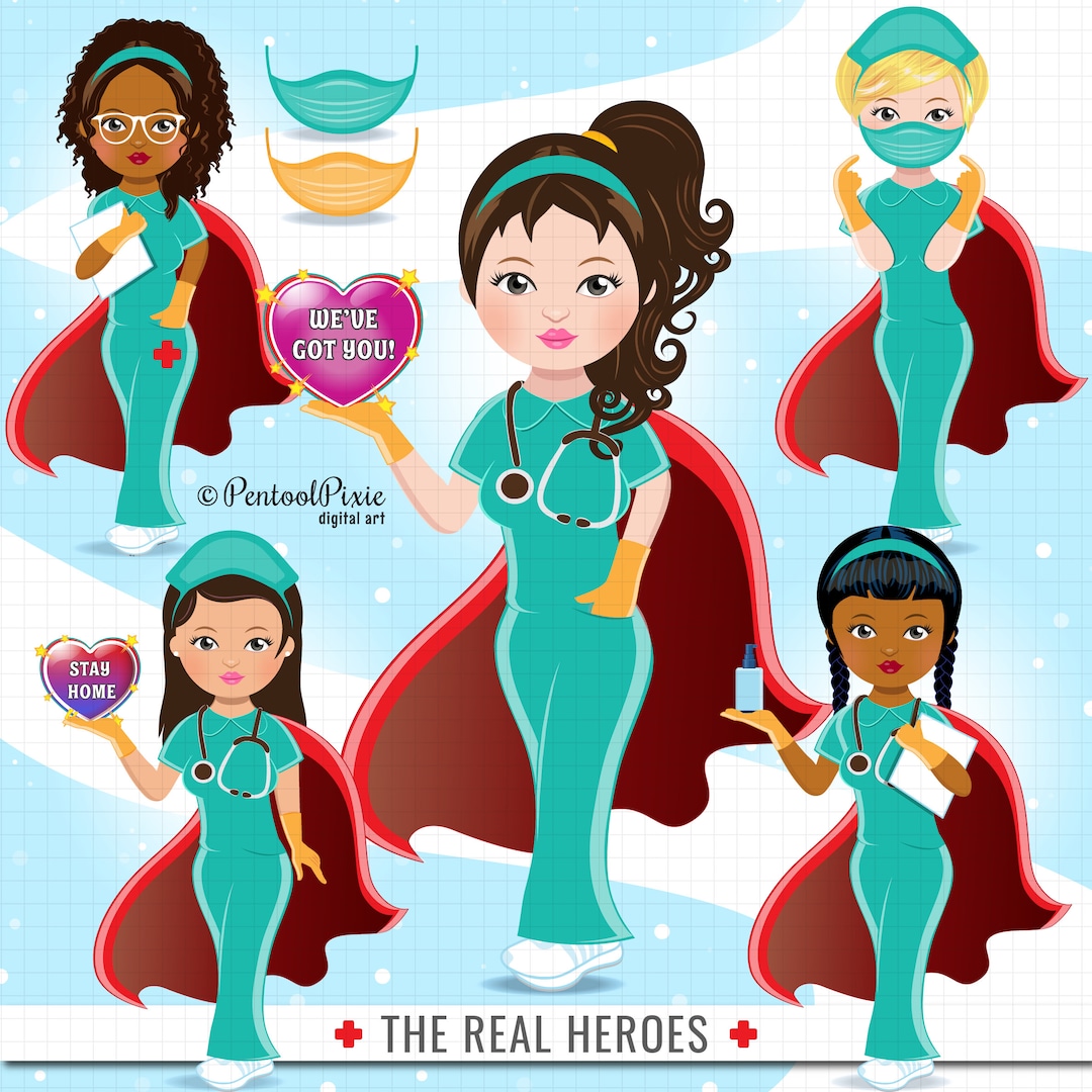 Nurse Clipart, Nurse Superhero Clipart, Medical Superhero, Medical ...