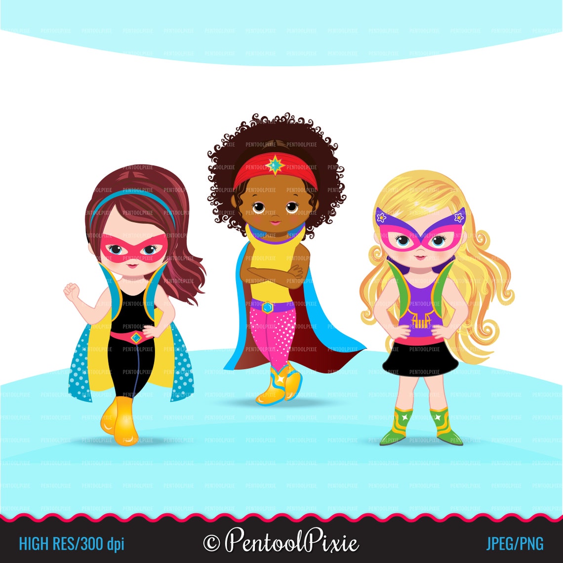 Superhero Girls Clipart Girl Power Clipart Batgirl Wonder - Etsy
