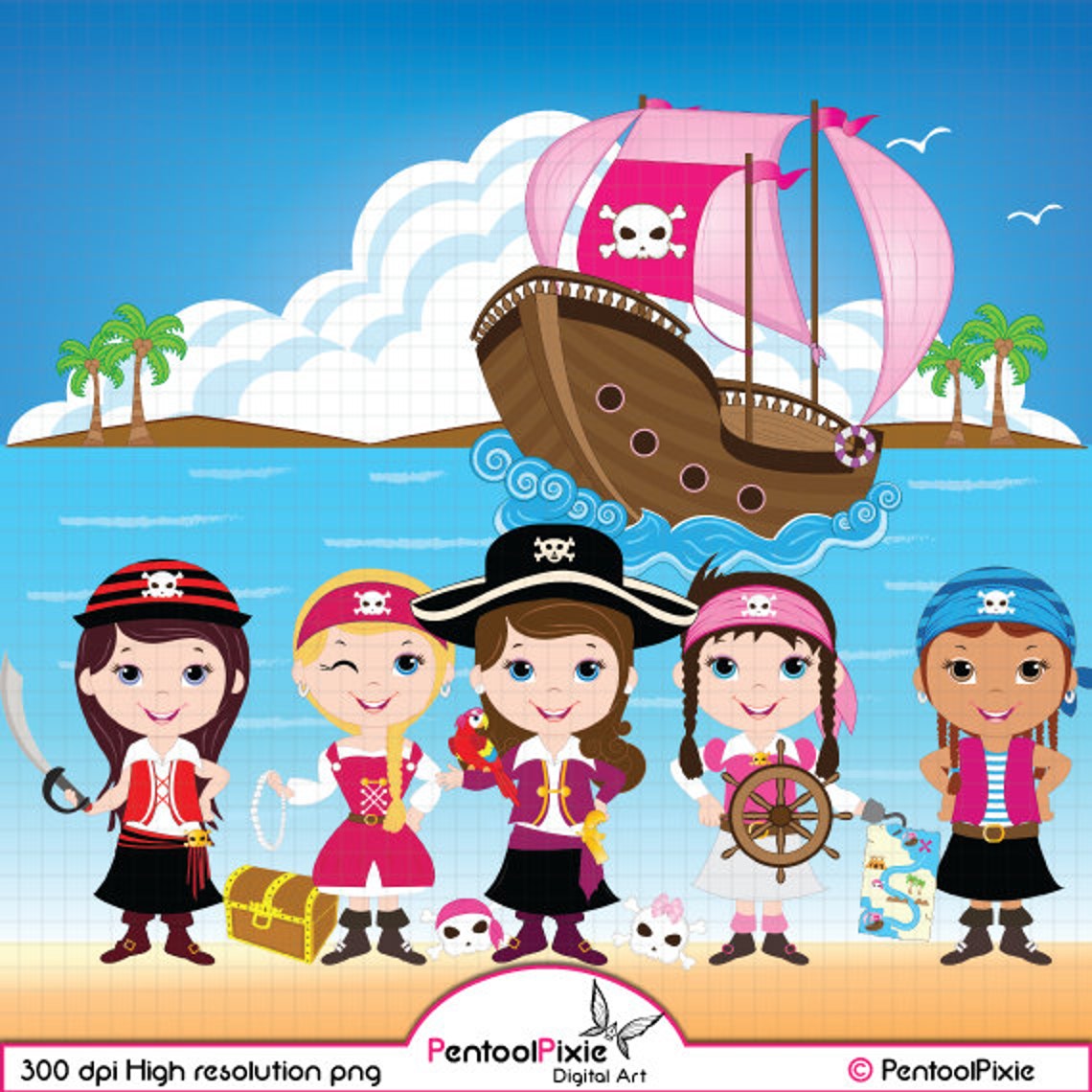 Pirate Clipart Pirate Clip Art Pirate Digital Clipart - Etsy