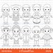 Children of the World Clipart, Lineart, PART 4, Black and White, World ...