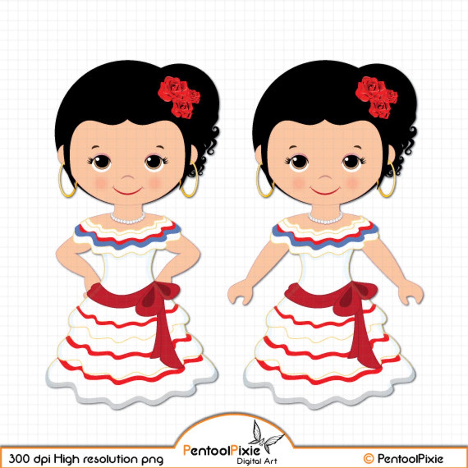 Puerto Rican Girl, Children of the World Clipart, World Children ...