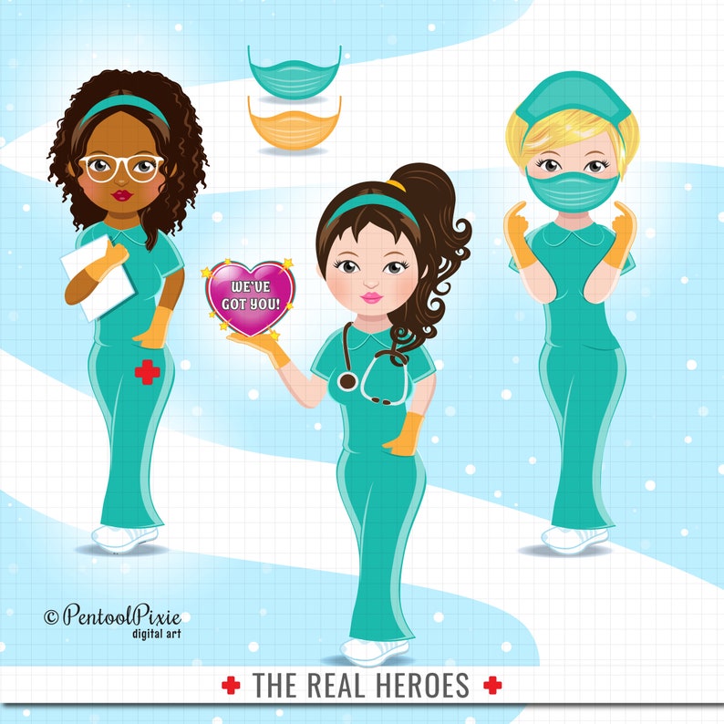 Nurse Clipart Medical Clipart Stay Home Covid Nurse Health - Etsy India
