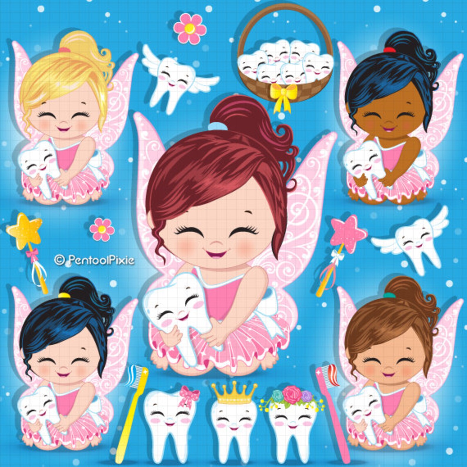 Buy Tooth Fairy Clipart Cute Tooth Fairy Baby Tooth Fairy Online in ...
