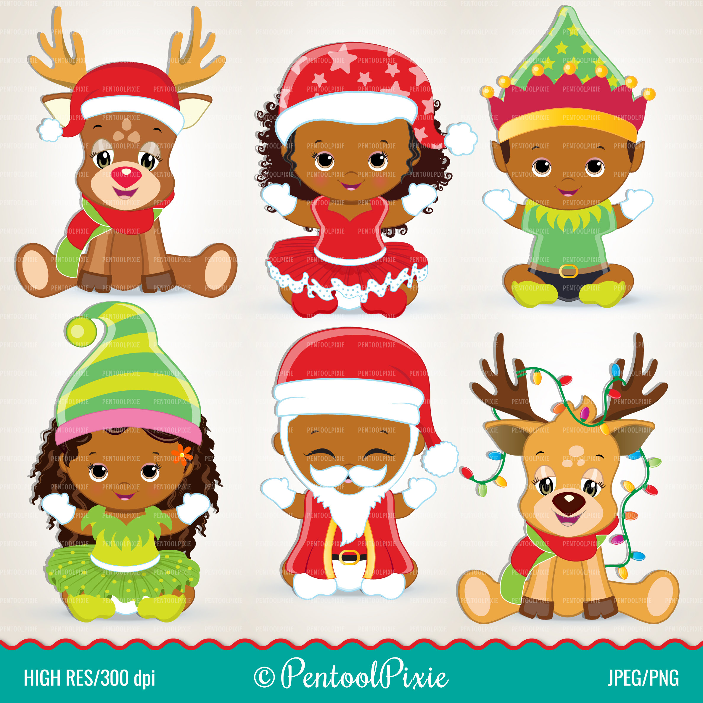 African American Santa Claus Clipart