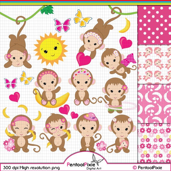 Baby Girl Monkey Cartoon