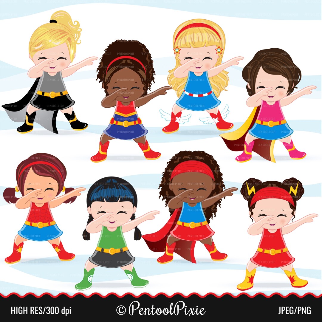 Superhero Clipart, Dabbing Clipart, Superheroes Kids Clipart ...