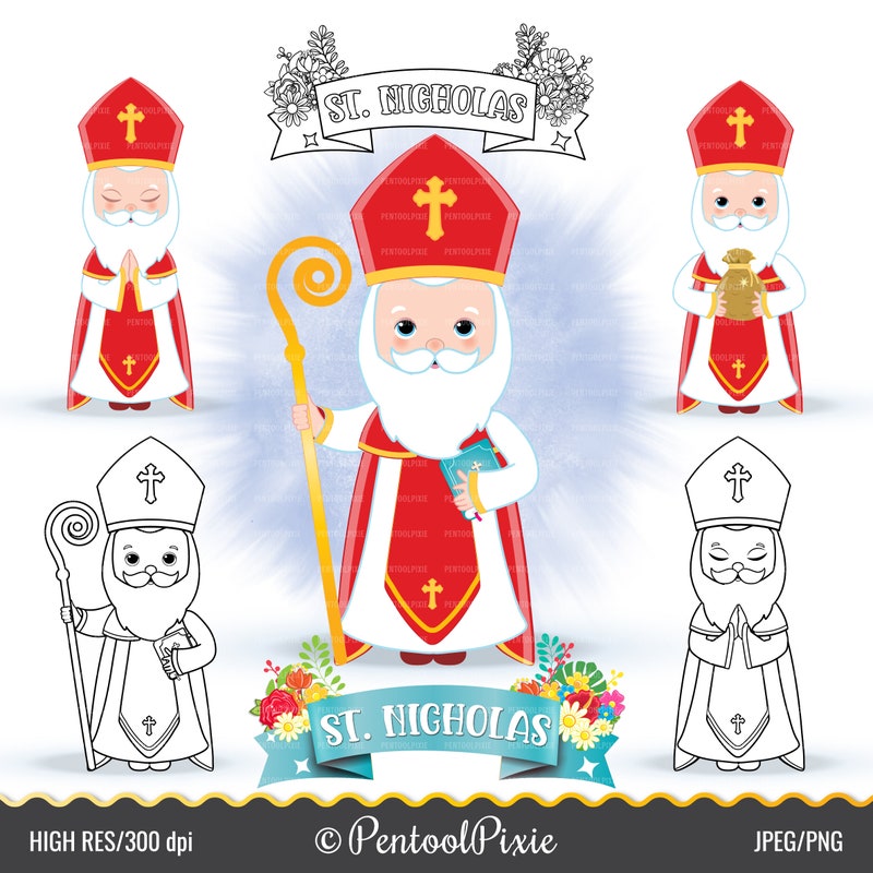 St. Nicholas Clip Art - Etsy
