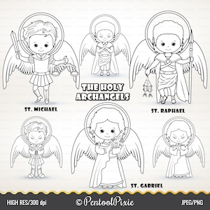 The Holy Archangels Clipart, Saints Clipart, Angels Clipart, Cute ...