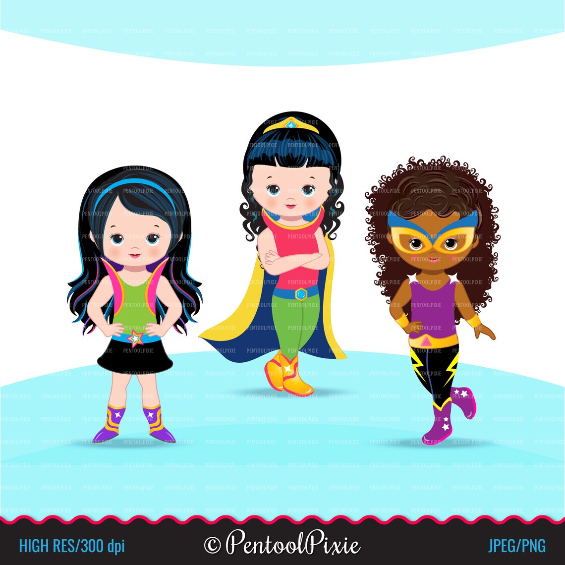 Superhero Girls Clipart Girl Power Clipart Batgirl Wonder - Etsy