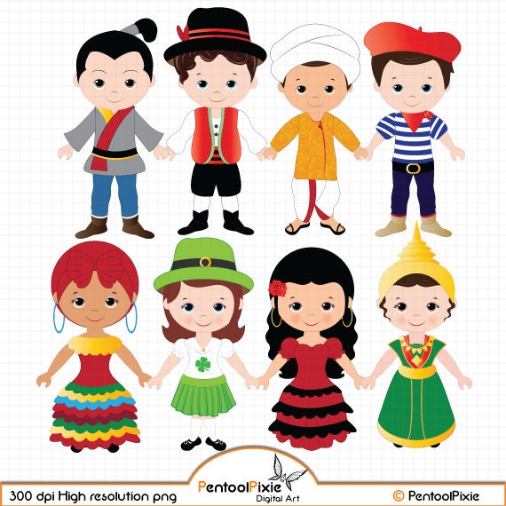 Children Around The World Clip Art