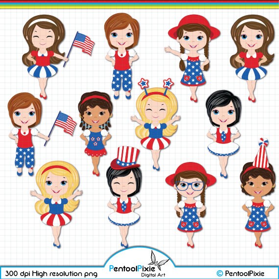 Fourth of July Clipart Independence Day Clipart Patriotic - Etsy