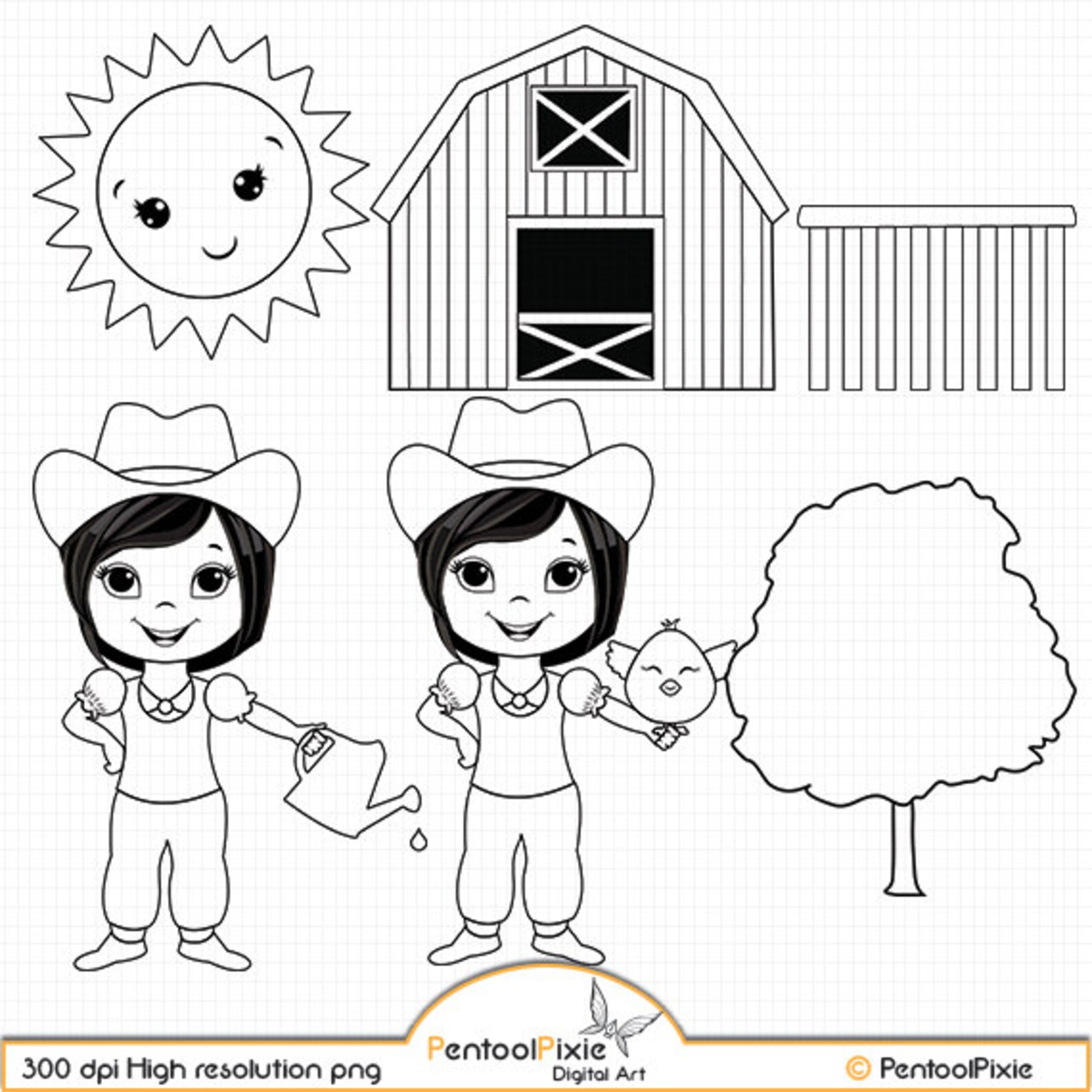 Farm Animals Digital Stamps - Etsy