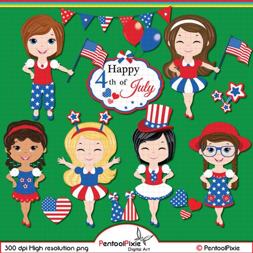 4th of July Clipart Independence Day Fourth of July Clipart - Etsy