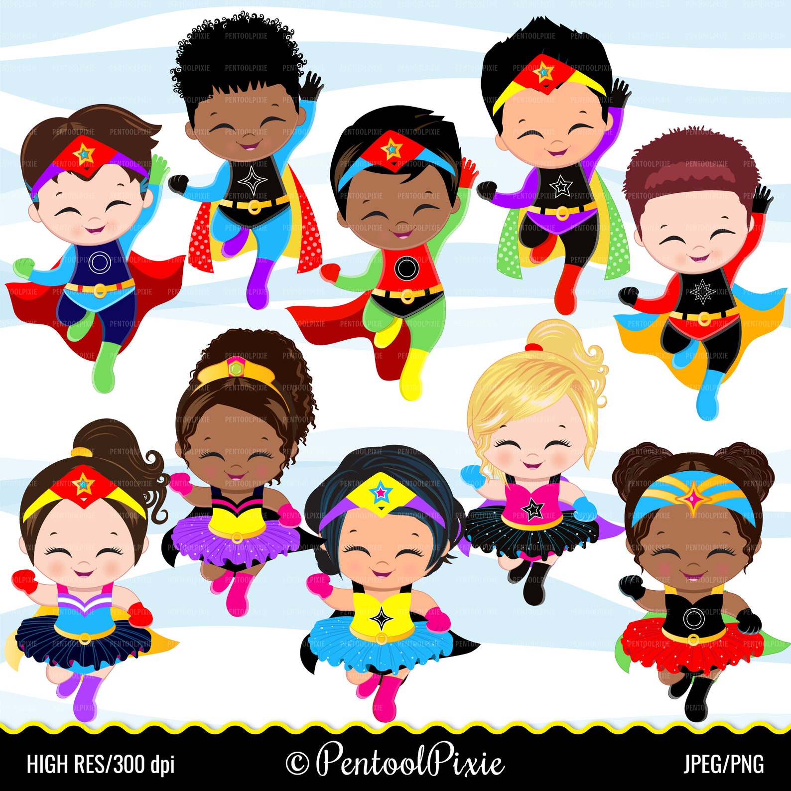 Superhero Clipart Superhero Costume Clipart Superhero Boys - Etsy
