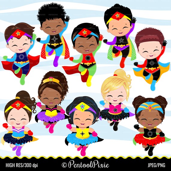 Superhero Clipart Superhero Costume Clipart Superhero Boys | Etsy