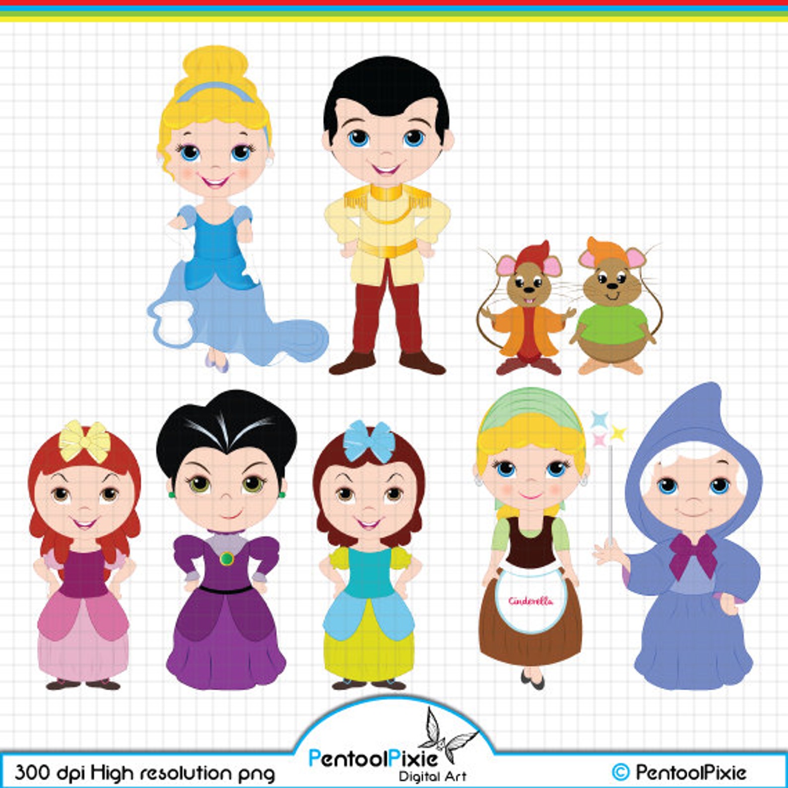 Cenicienta clipart princesa clipart imágenes prediseñadas de | Etsy