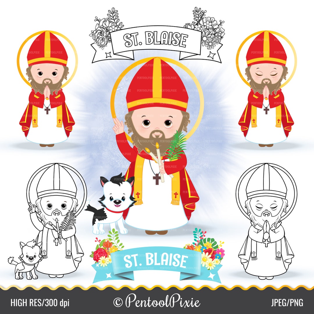 Saint Blaise Clipart, Saints Clipart, Cute Saints, St. Blaise, Catholic ...