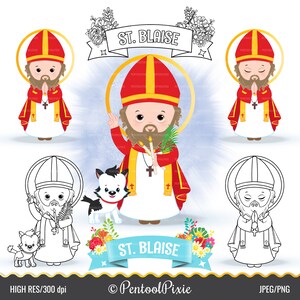 Saint Blaise Clipart, Saints Clipart, Cute Saints, St. Blaise, Catholic ...