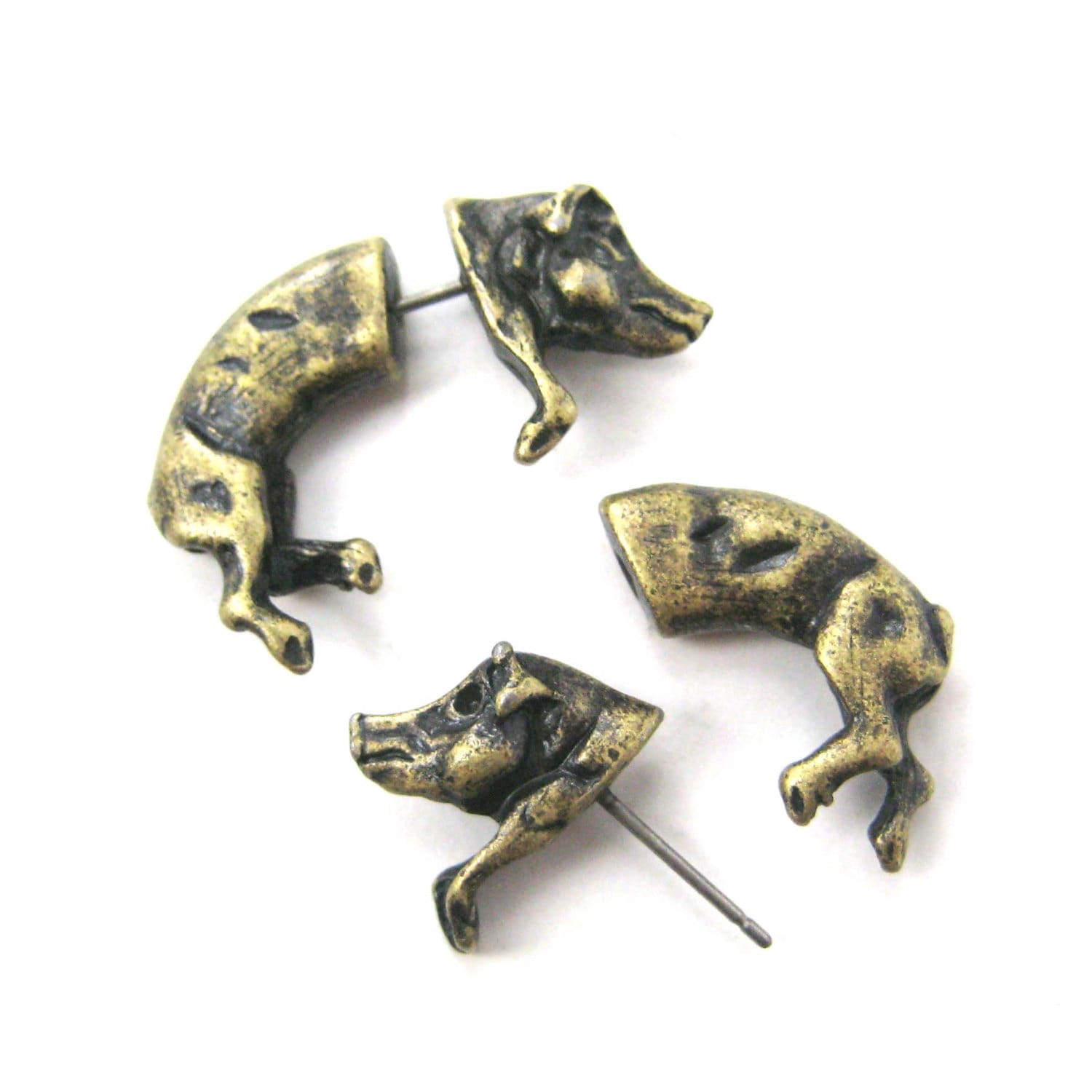 Pig Shaped Wild Boar Hog Animal Themed Fake Gauge Plug - Etsy