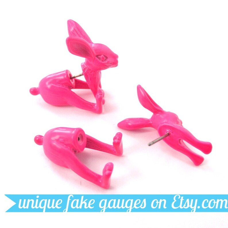 3D Realistic Bunny Rabbit Shaped Animal Fake Gauge Plug - Etsy