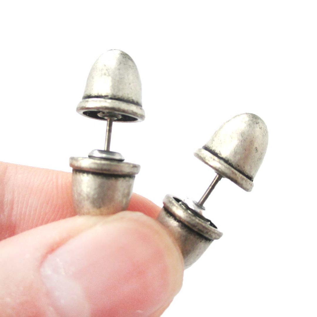 Realistic Round Bullets Shaped Fake Gauge Plug Earrings in - Etsy