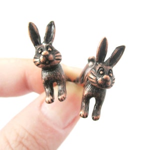 3D Cartoon Bunny Rabbit Shaped Animal Fake Gauge Plug Earrings - Etsy