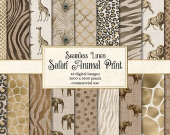 Safari digital paper | Etsy