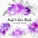 Purple and Silver Floral Clip Art digital instant download | Etsy