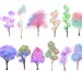 Unicorn Forest Trees Clip Art Pastel Rainbow PNG graphics | Etsy