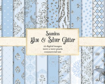 Baby blue and silver | Etsy