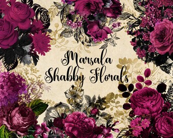 Aqua and Gold Floral Clip Art digital instant download | Etsy