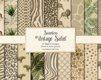 Safari digital paper | Etsy