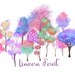 Unicorn Forest Trees Clip Art Pastel Rainbow PNG graphics | Etsy