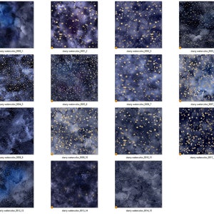 Starry Watercolor Digital Paper - Seamless Navy Watercolor Textures and ...