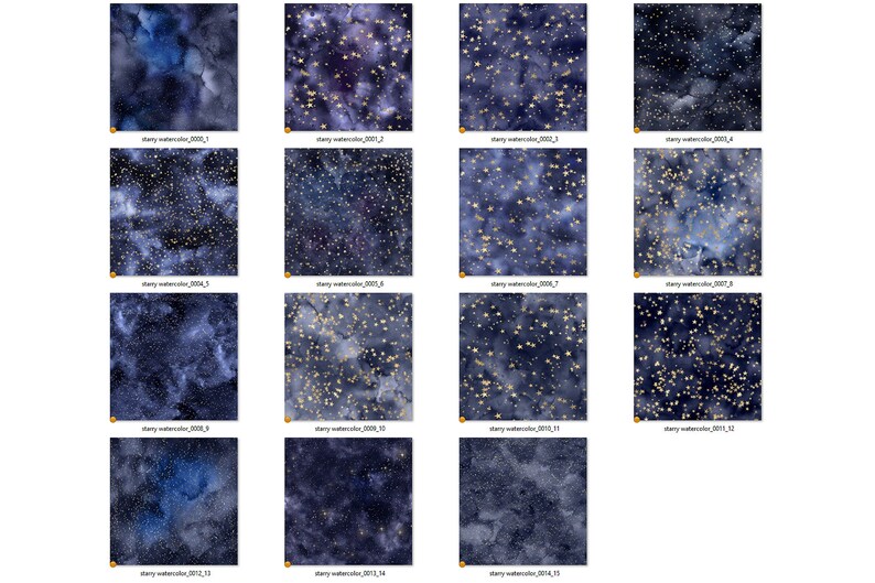 Starry Night Watercolor Digital Paper – Seamless Gold Stars (digital ...