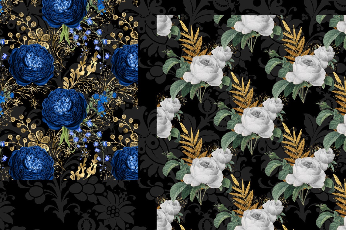 Floral Pattern Overlays, Seamless PNG, Commercial Use (digital Download ...