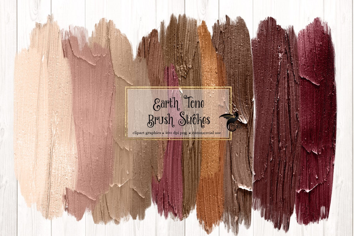 Earth Tone Brush Stroke Clipart, PNG Oil Paint Elements (digital ...