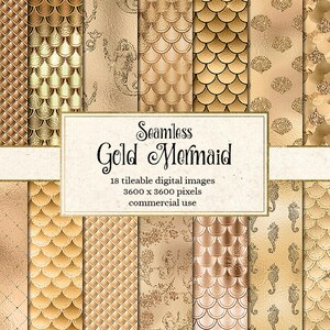 Gold Mermaid Scales Digital Paper, Gold Mermaid Scales, Mermaid Glitter ...