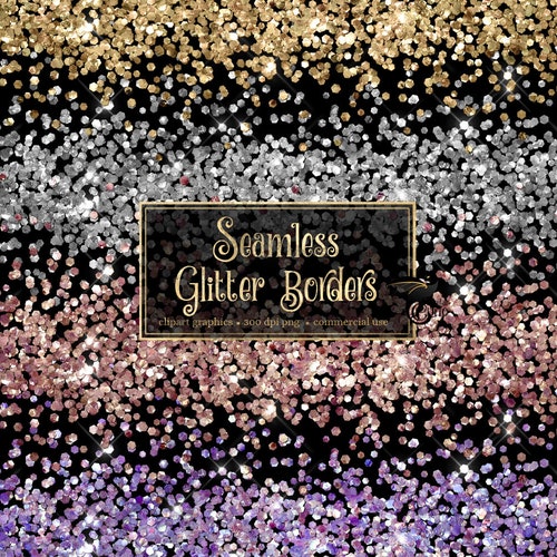 Silver Star Confetti Frames and Borders Clipart Glitter - Etsy