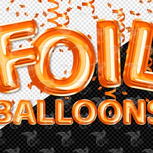 Orange Foil Balloon Alphabet Clip Art – PNG Graphics (digital Download ...