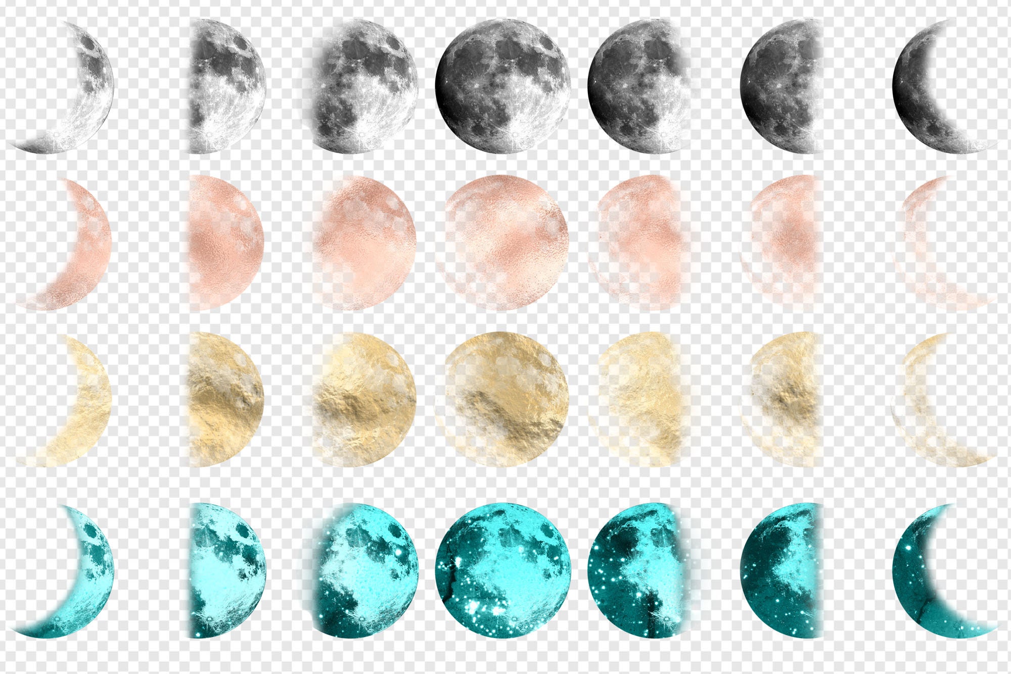 Watercolor Moon Phases Clipart, PNG Graphics (digital Download) - Etsy