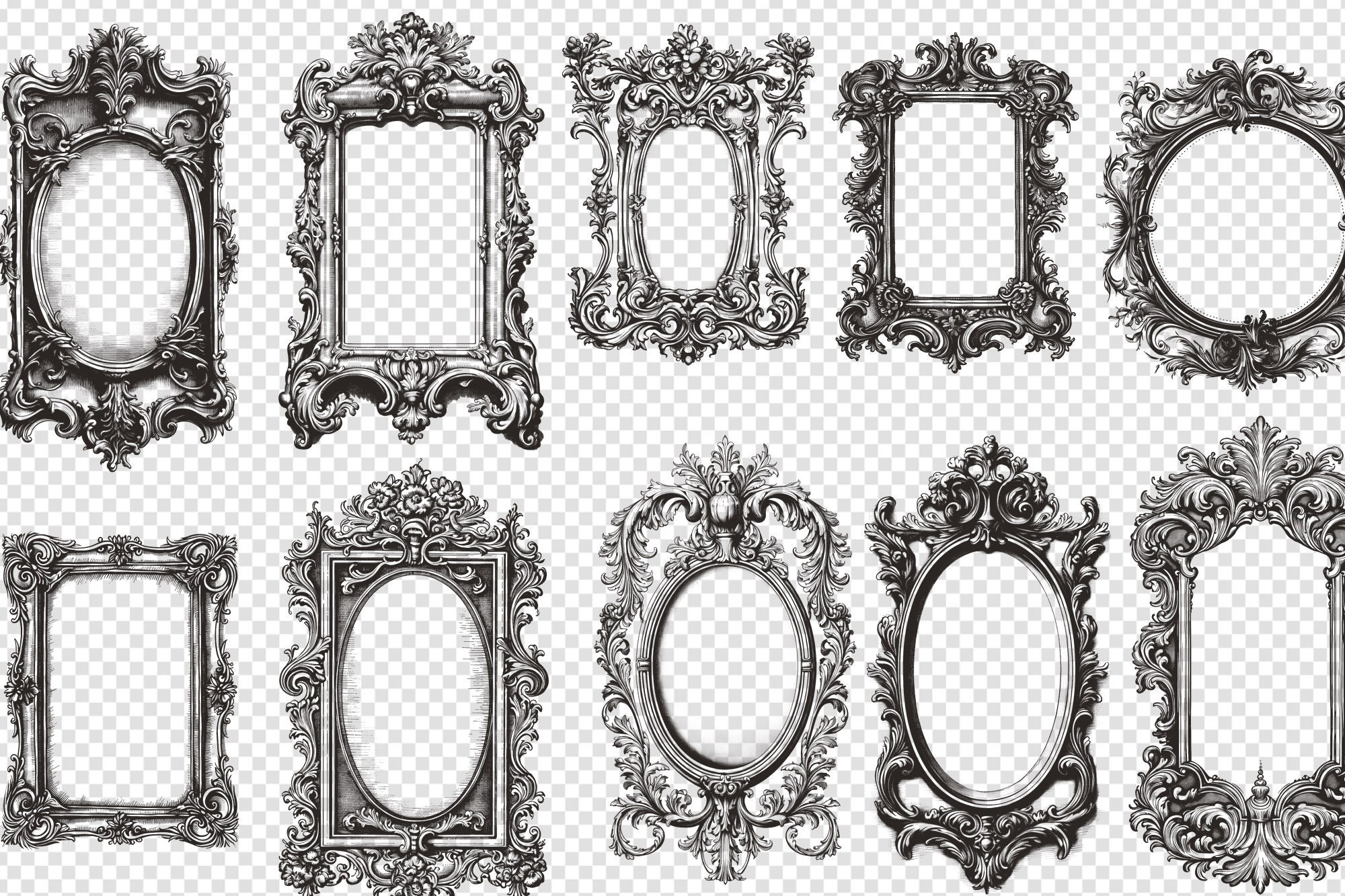 Vintage Victorian Frames Clipart – Shabby Chic Graphics (digital ...