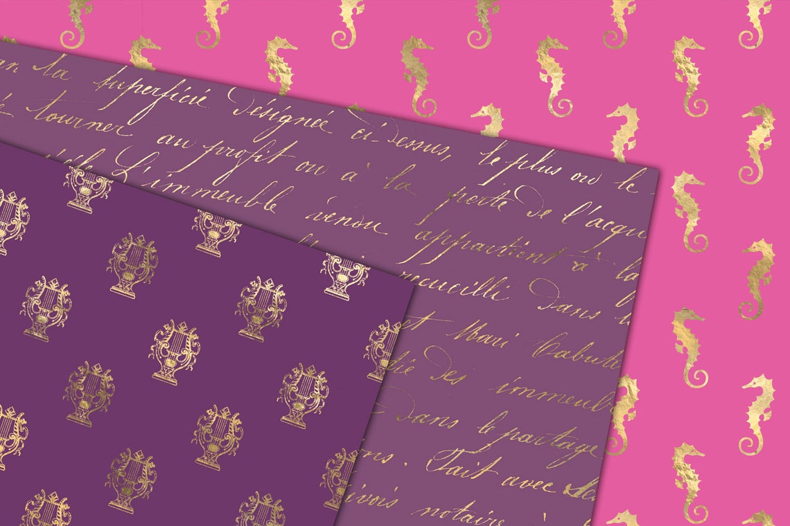 Golden Mermaid Digital Paper Seamless Mermaid Patterns Pink - Etsy