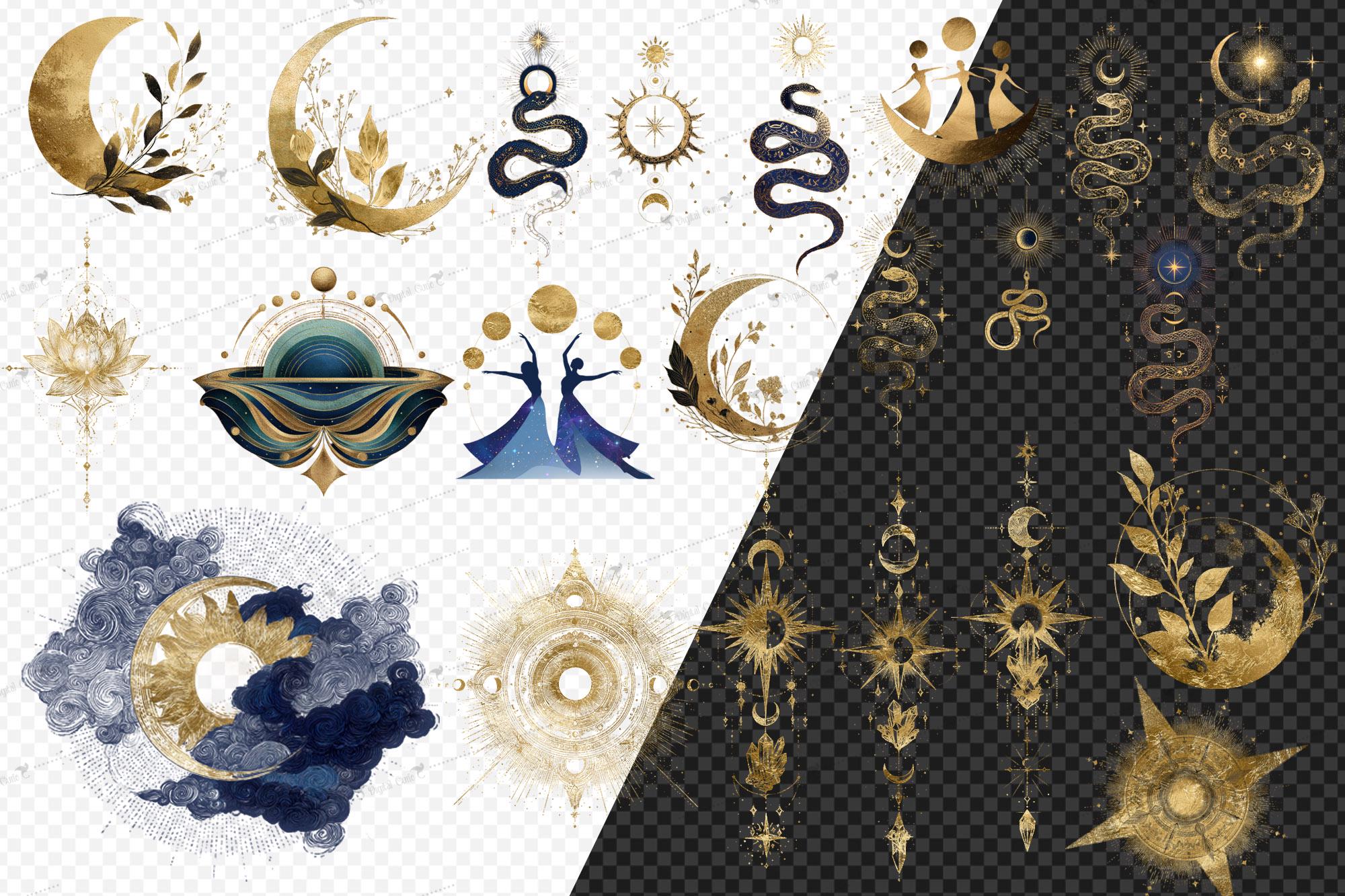 200 Celestial Collection Illustrations and Clip Art - Cosmic Esoteric ...