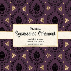 Renaissance Ornament Digital Paper, Seamless Patterns for Instant ...