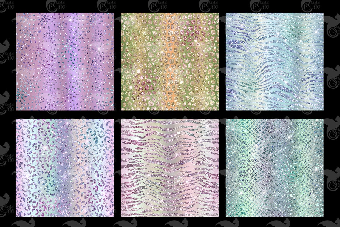 Animal Print Glitter Digital Paper – Seamless Glam Textures (digital ...