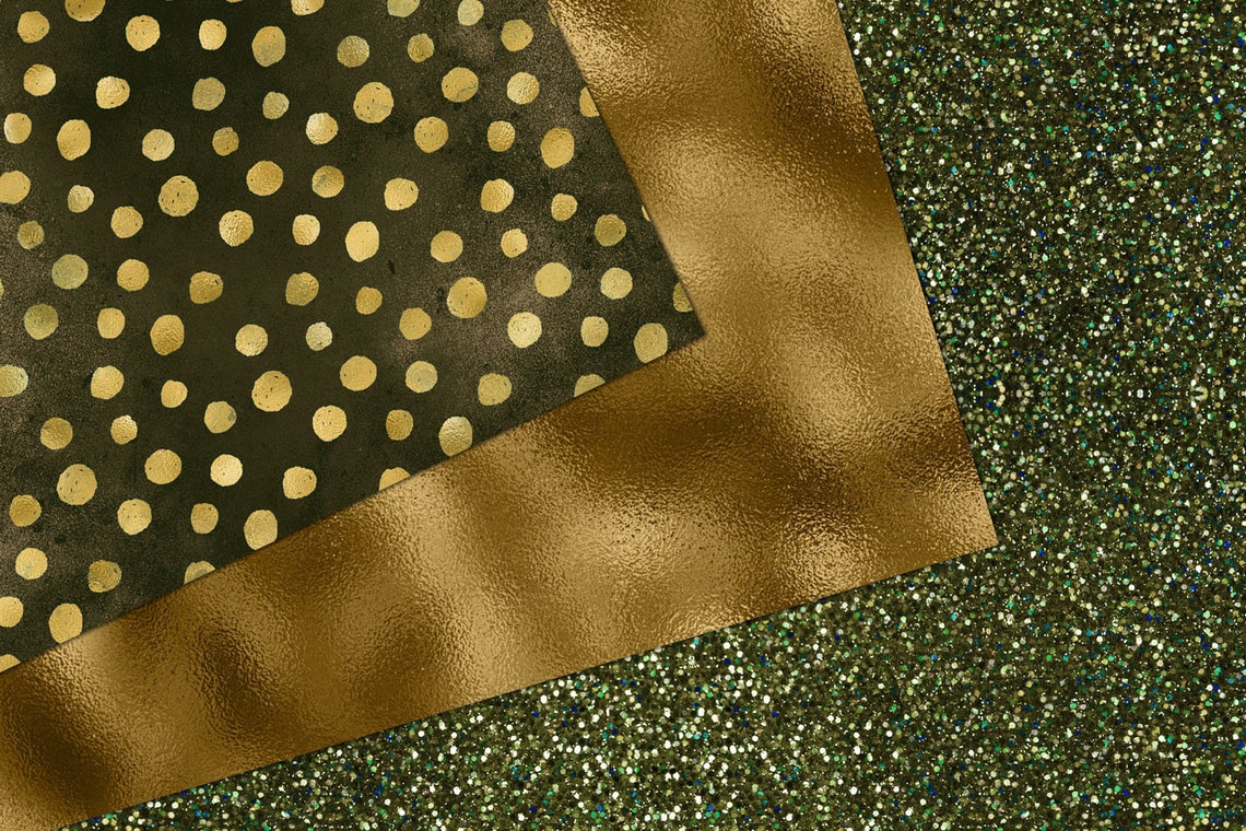 Jungle Gold Digital Paper Dark Green and Gold Seamless | Etsy