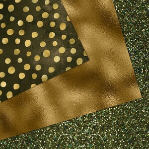 Jungle Gold Digital Paper - Dark Green and Gold Seamless Patterns With ...