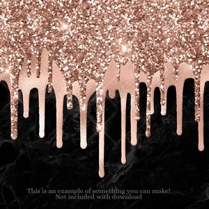 Dripping Rose Gold Clipart Rose Gold Glitter Drips Like | Etsy Canada